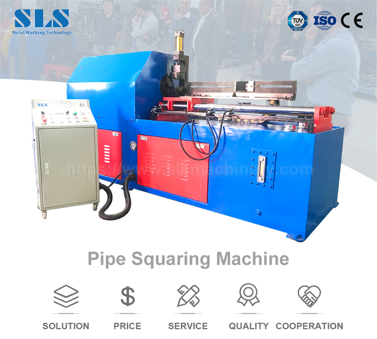 TS-50X50Y Type Semi-auto Metal Round Pipe Pressure Taper Cone Square ...